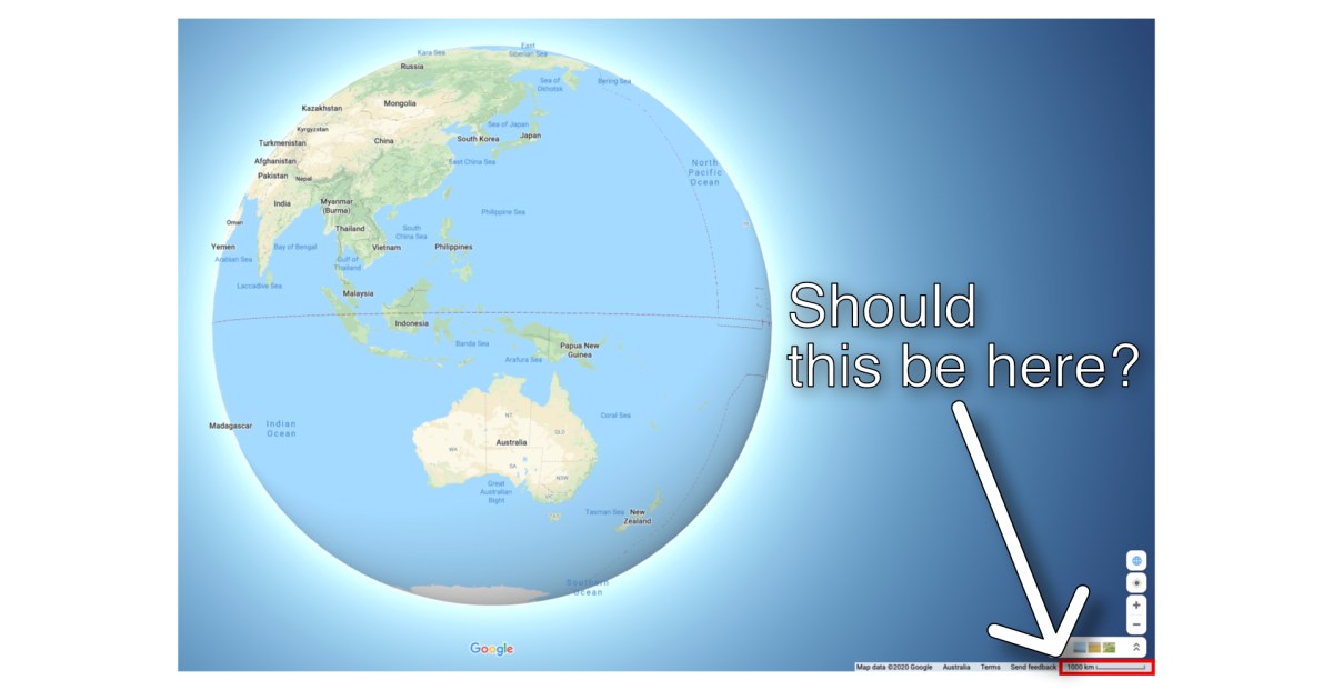 Google Maps scale bar – rossgeo